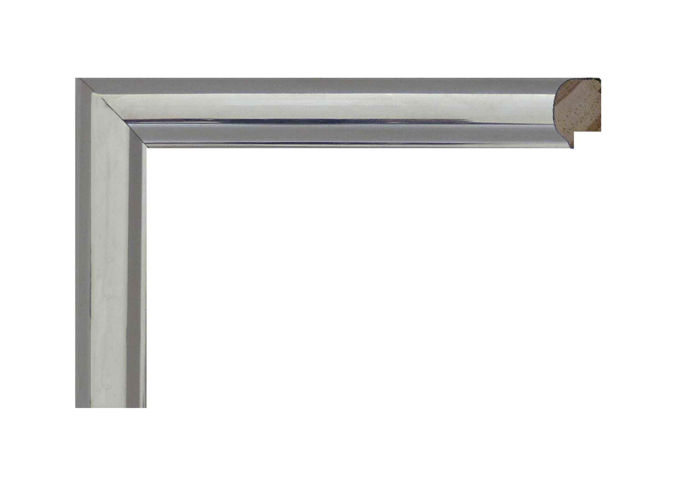 Moldura 196/027 en madera de pino finger joint plata brillo